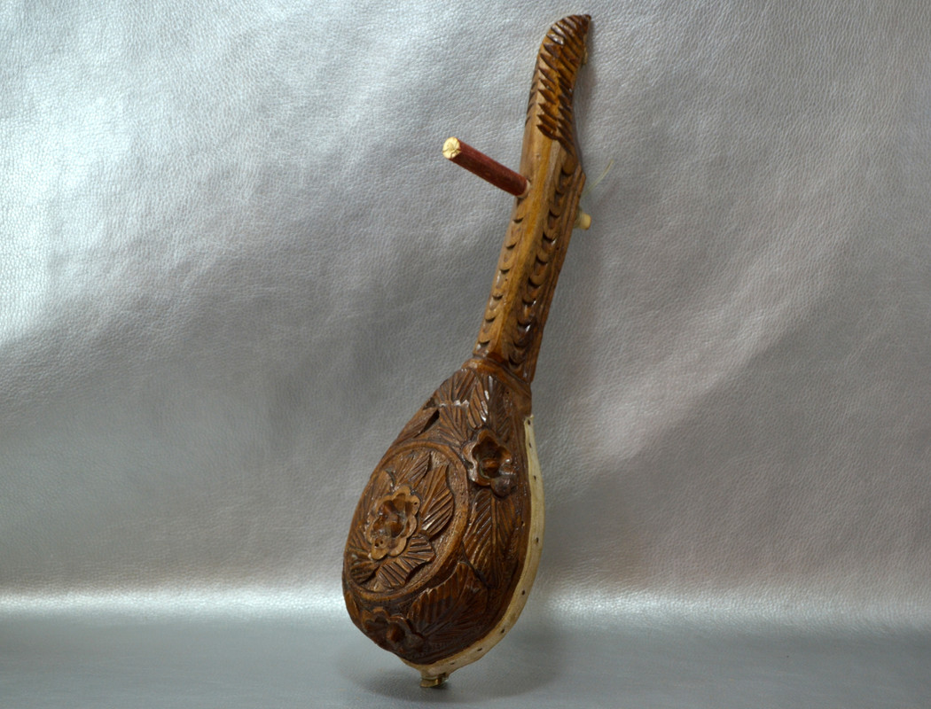Old String Instrument wooden engraved flowers morocco Gunibri ...