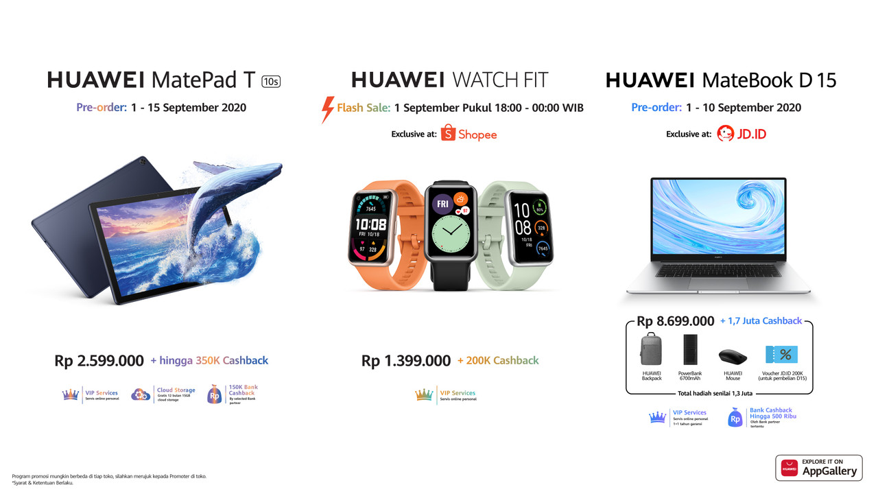 Huawei Resmi Luncurkan 3 Produk Baru di Indonesia