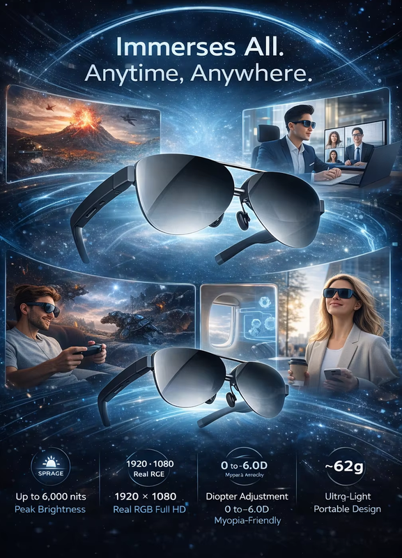 0.6"FHD Birdbath optics AR smart Glasses module from Display Components ...