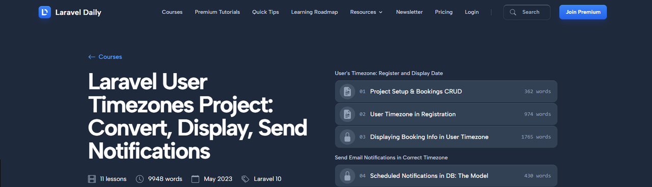 Laravel Daily — Laravel User Timezones Project Convert Display Send Notifications Tutflix