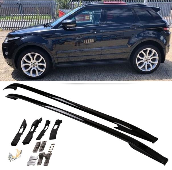 RANGE ROVER EVOQUE L538 2011+ BLACK ALUMINIUM ROOF RAILS RACK BARS OEM ...