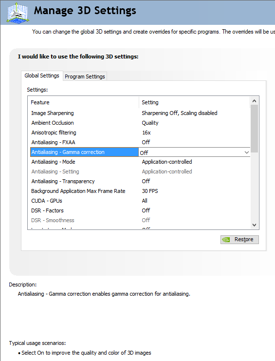 Disable Gamma correction for better AA and less shimmering - Page 4 ...