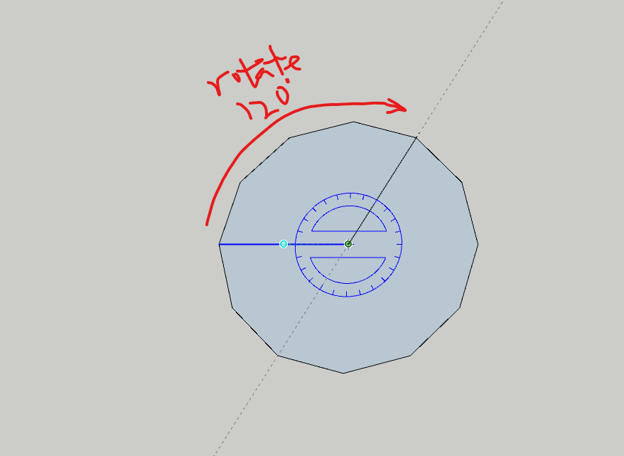 How do I split a circular surface into thirds, with each third being a ...