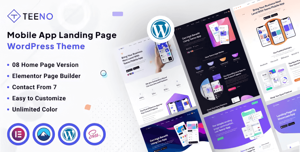 Teeno - App Landing WordPress Theme – Bliter GPL