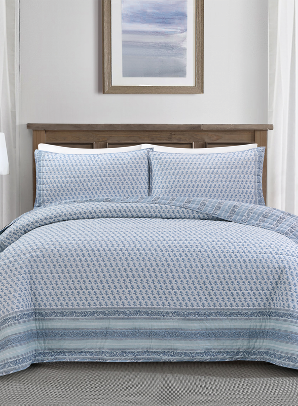 500512 PRIA BLUE كويلتات قطن 100 COVERLET SET 3 PCS — Postimages
