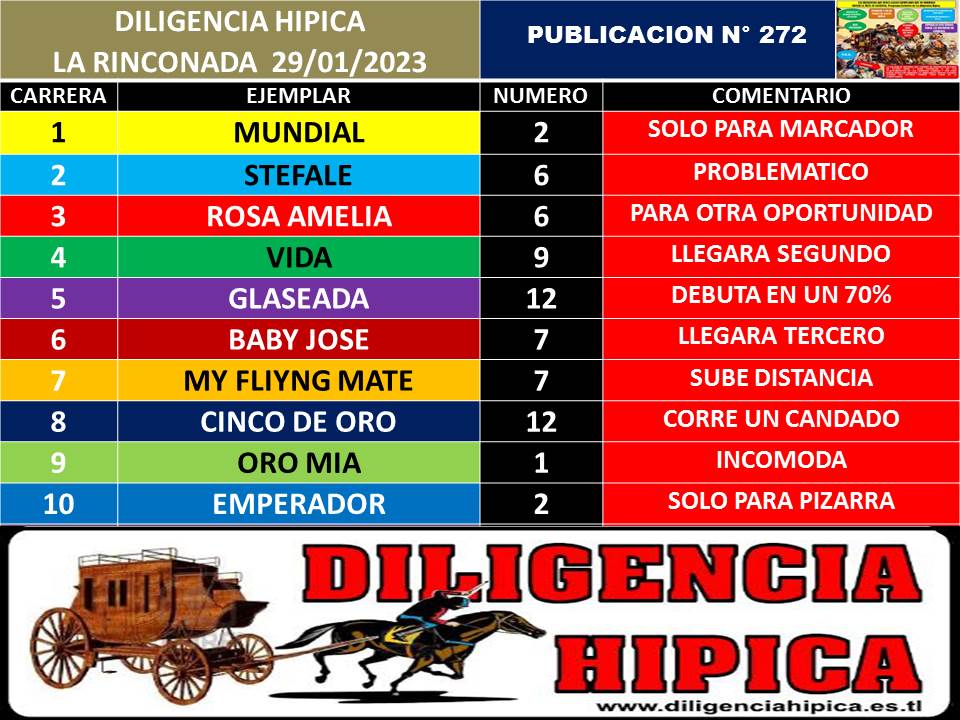 LAS DILIGENCIAS QUE NUNCA LLEGAN DOMINGO 28/01/2023