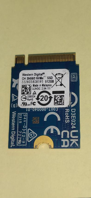 SSD "WD CH SN560" Восстановление данных, очень важно