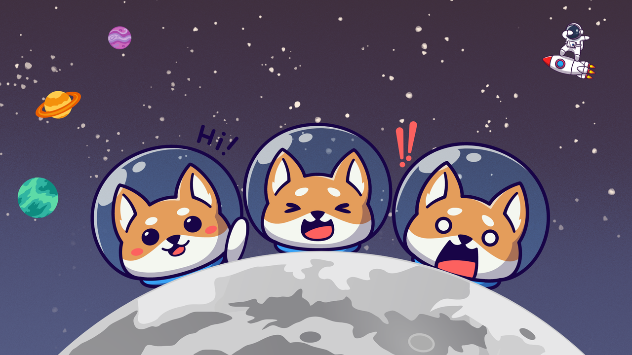 Colorful Modern Dog Space Desktop Wallpaper — Postimages