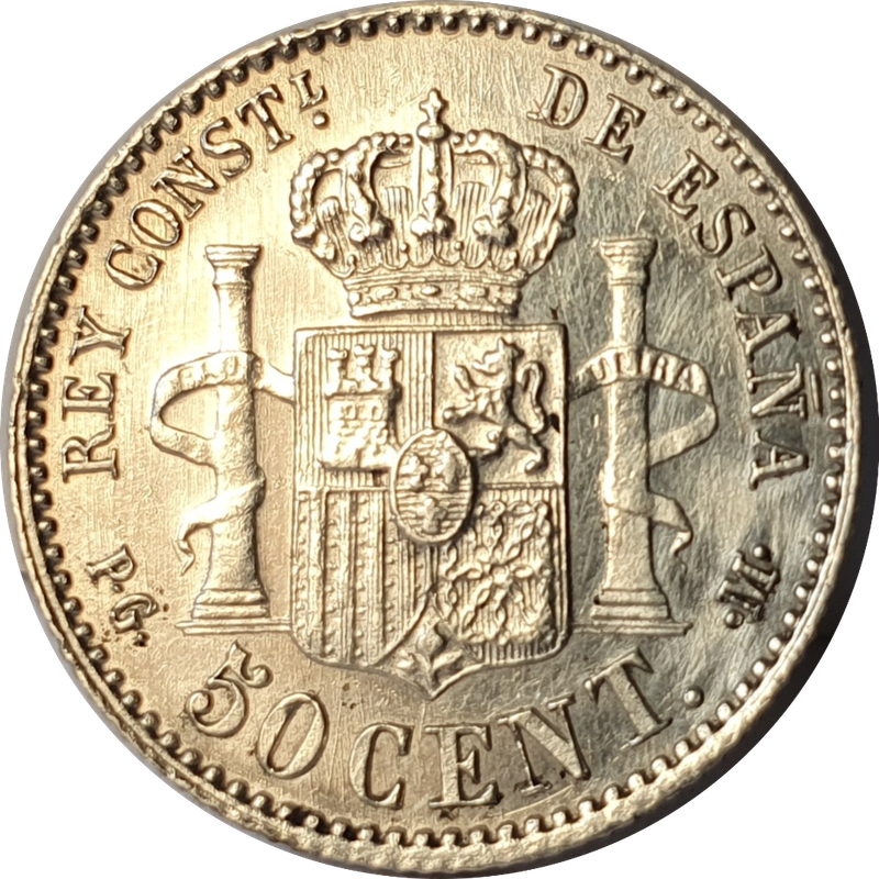 50 Céntimos Alfonso XIII 1892