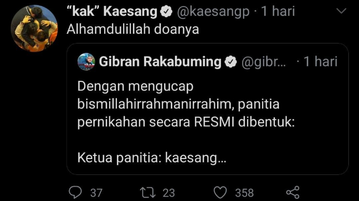 Reaksi Kaesang saat Gibran Singgung Panitia Nikahan, Wali Kota Solo ... Reaksi Kaesang saat Gibran Singgung Panitia Nikahan, Wali Kota Solo ...