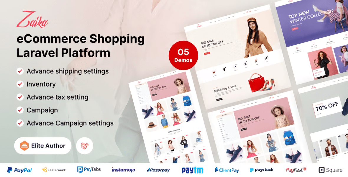 Zaika ECommerce CMS – Laravel ECommerce Shopping Platform PHP – Bliter GPL