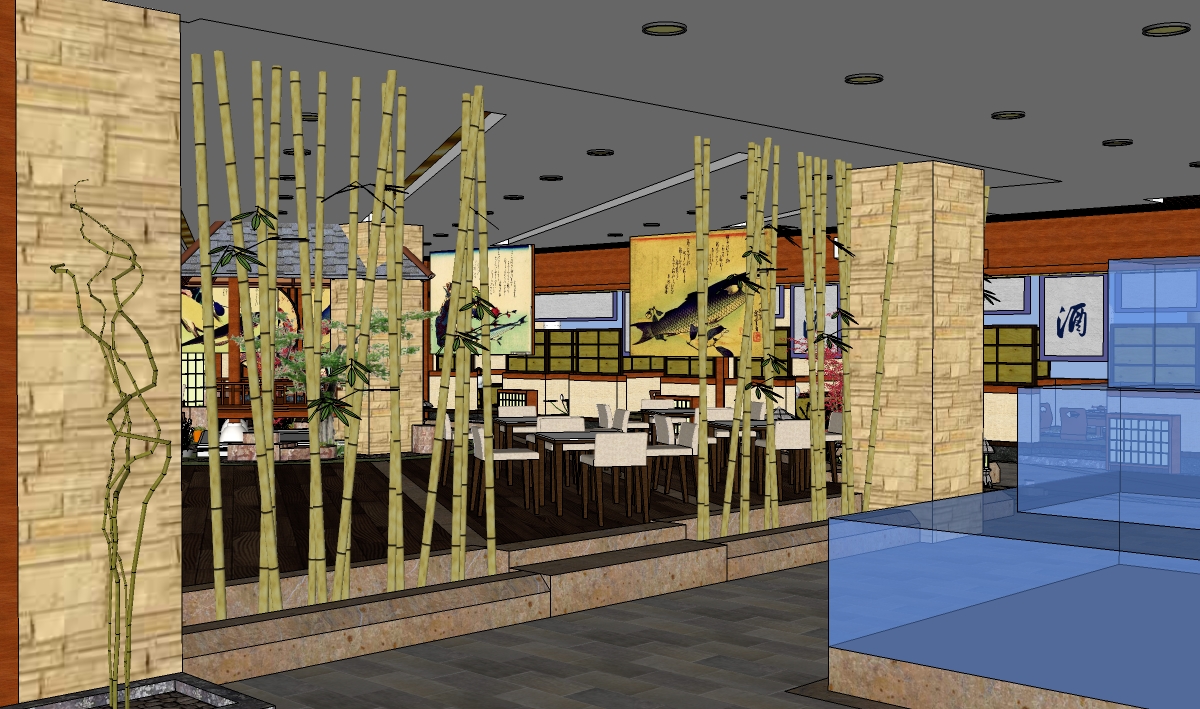 1153 Interior Restaurant Sketchup Model Free Download Part2