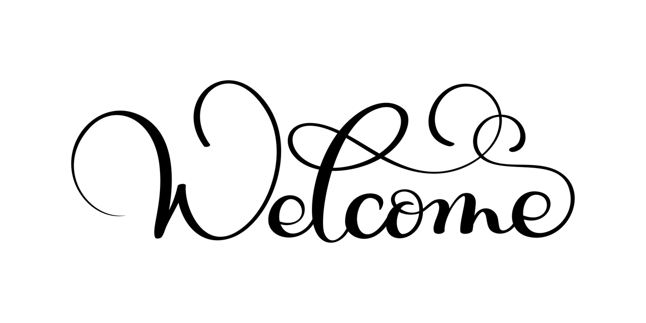 handwritten welcome calligraphy lettering word vector illustration on ...