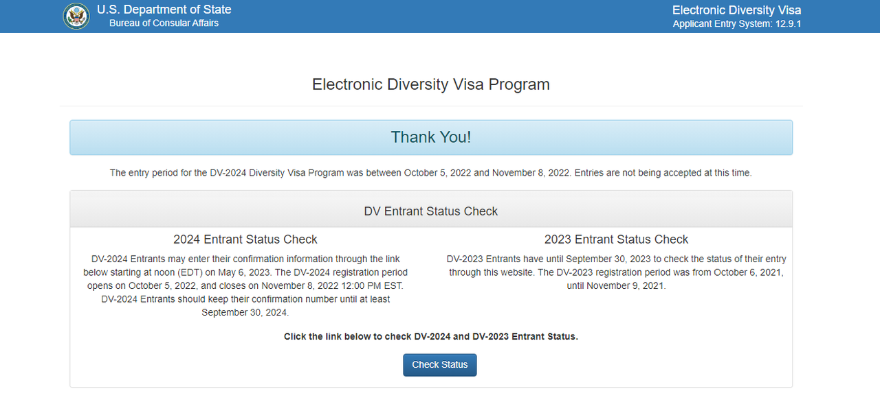 USA DV Lottery Online Application Form DV-2025 - www.dvlottery.com/register