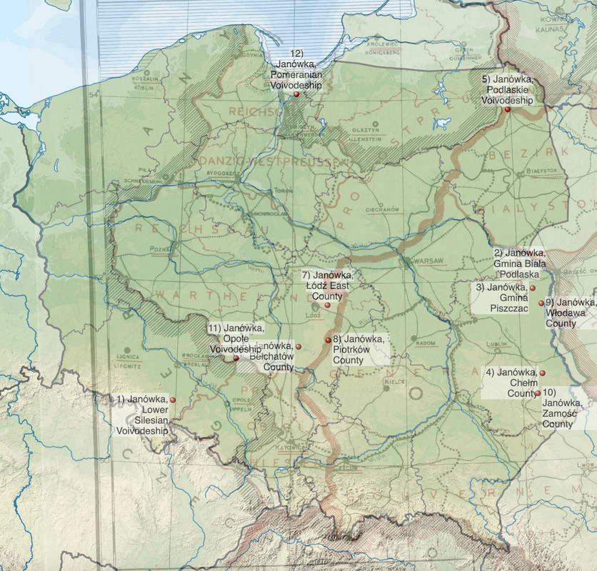 Recherche Janowka Pologne superposition avec carte 3e me reich 1939 45 ...