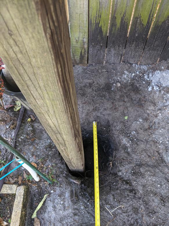Excessively large fence post hole | DIY Home Improvement Forum