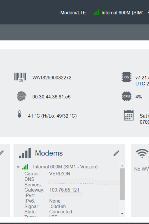 Cradlepoint drops connection, or is full bars: nothing in between ...