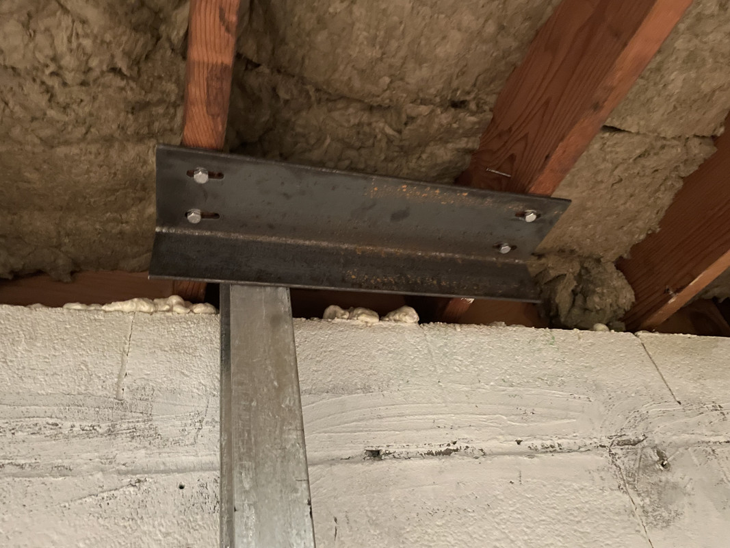 foundation - What should I put between steel beam and concrete block ...