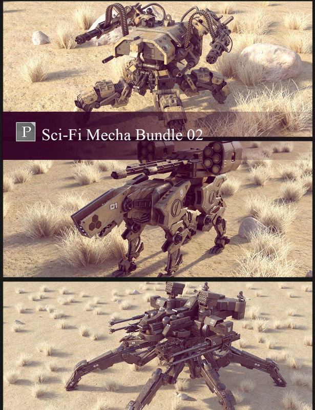 Sci-Fi Mecha Bundle 02 » TOPGFX | Daz3d Renderosity Poser 3D Stuff Free Download