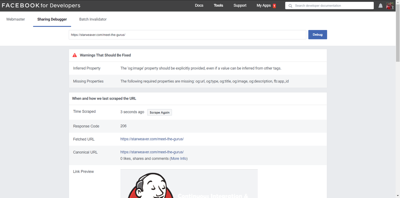 Sharing Debugger Facebook for Developers — Postimages