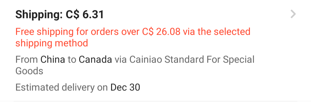 Is "free shipping on orders over $xx via the selected shipping method ...