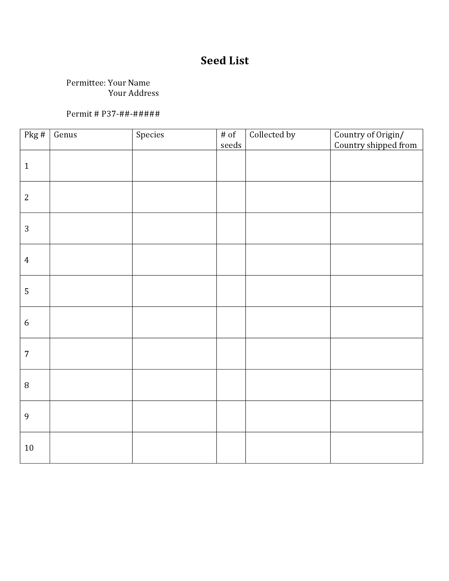 Seed List example — Postimages