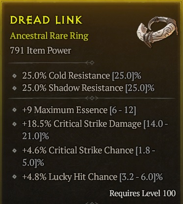 Gg Ring 4.6crit/ 18.5critdmg/ 4.8luckyhit/ 9essenc - Topic - d2jsp