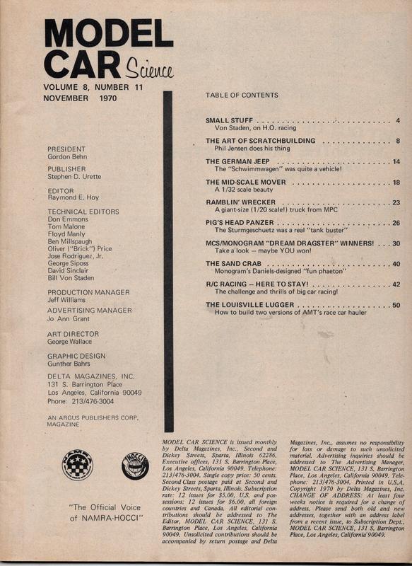 Model Car And Science - November 1970 | SlotForum