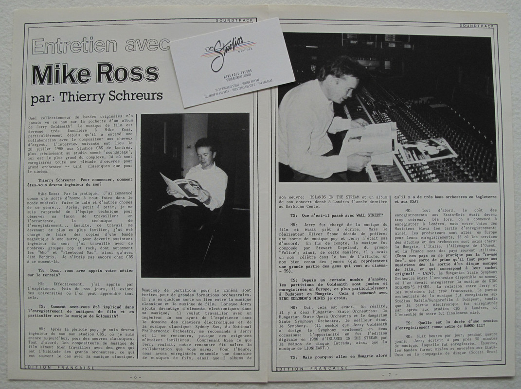 FSM Board: RIP Recording Engineer Mike Ross-Trevor