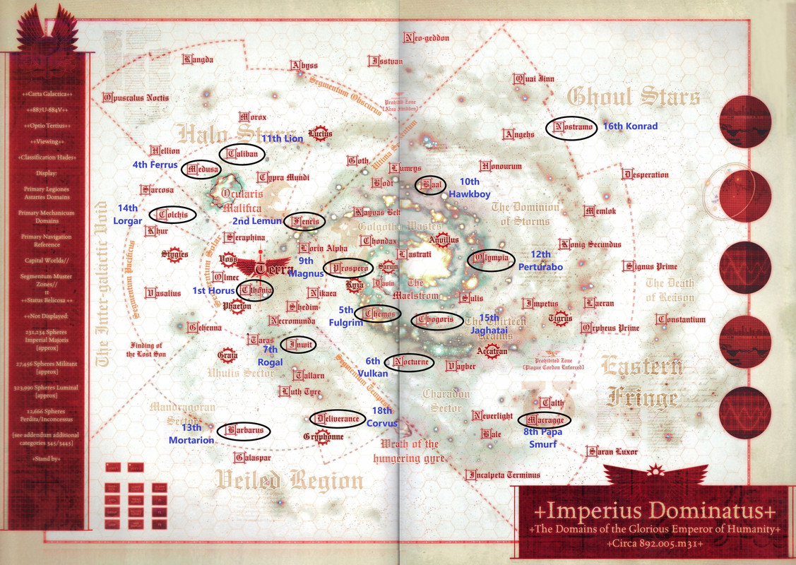 Is there a map of Where each Primarch was found in the Galaxy of 40K ...