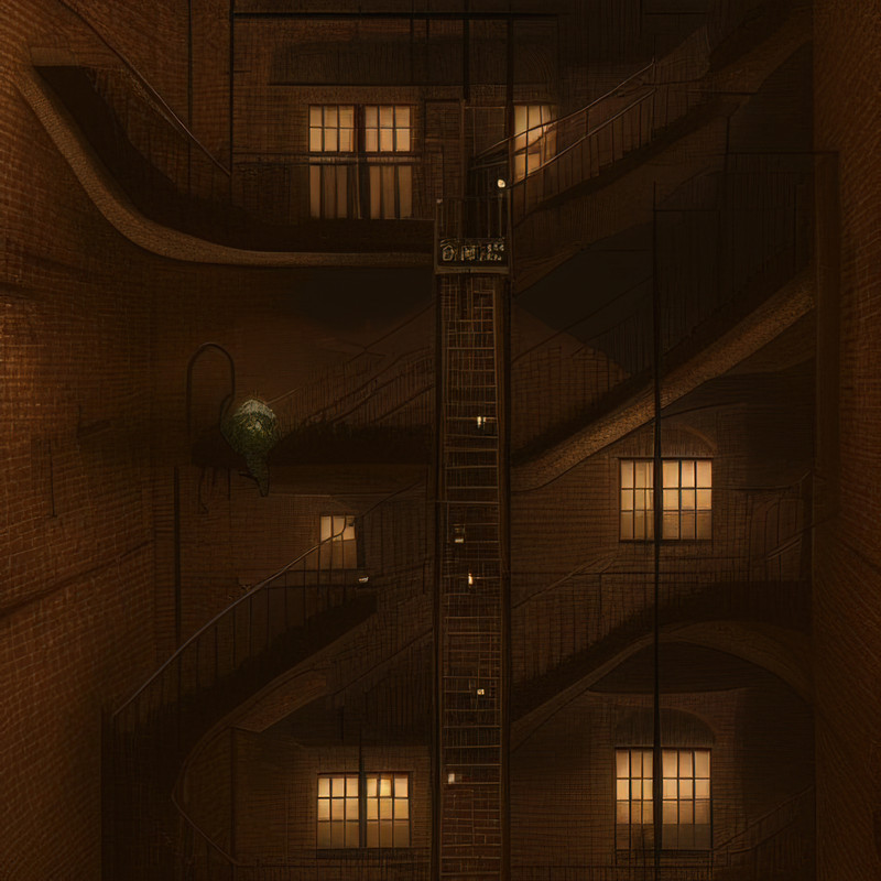 15 a dark city at night buildings of old bricks city sat on channel of ...