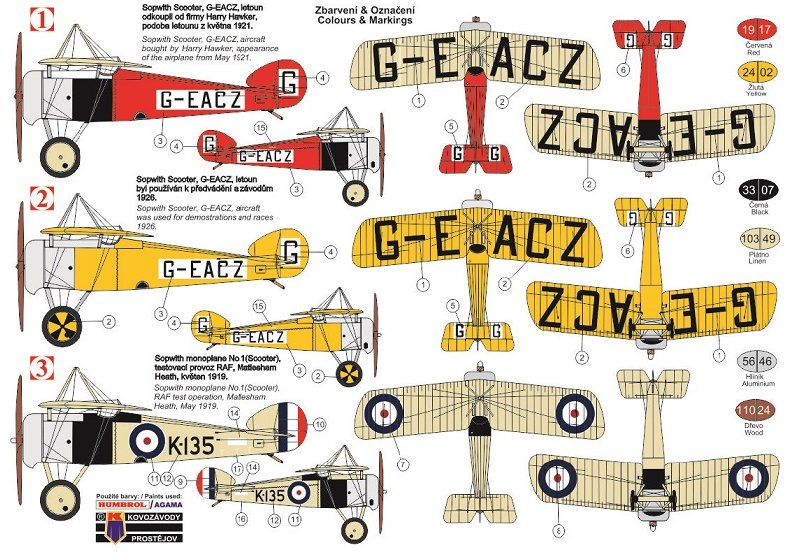 1/72 - Sopwith Swallow & Scooter by Kovozávody Prostějov (KP ...