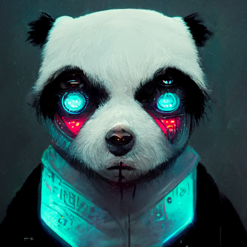 Artificial intelligence - cyberpunk panda theme in Art - DSCVR