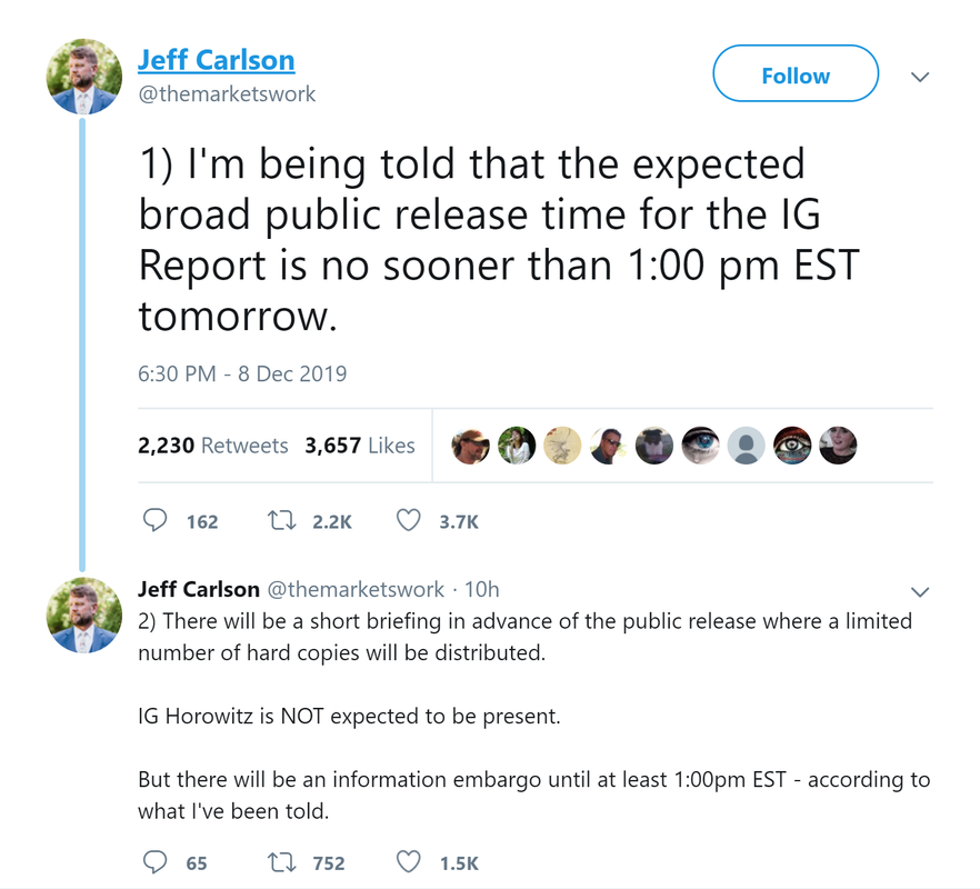 Any time table for release of the IG report? | Political Talk