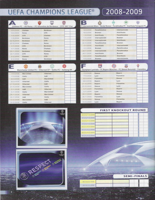 UEFA Champions League 2008 2009 Panini 04 — Postimages
