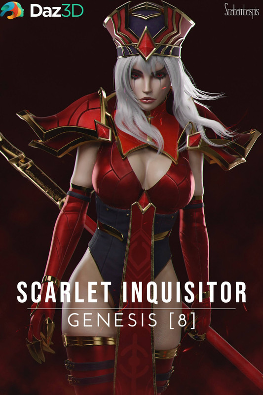 Scarlet Inquisitor For Genesis 8 Female[Filled] - Free Daz 3D Models