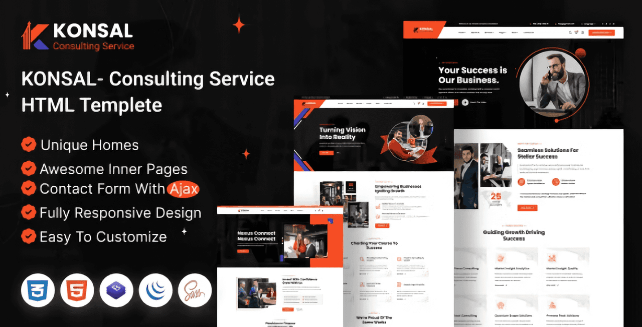 Konsal - Corporate Business & Consulting HTML Template – Bliter GPL
