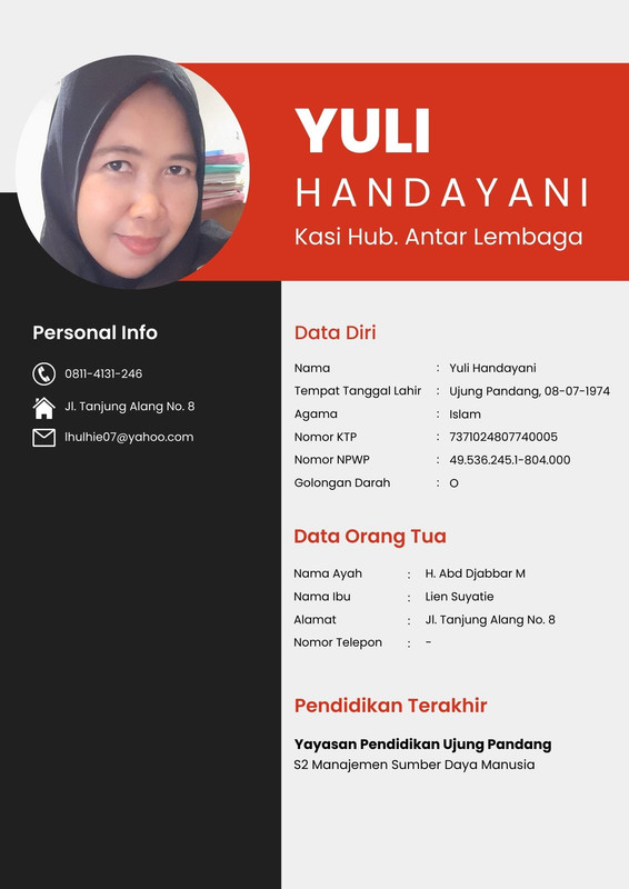 Biodata ID Card Bu Yuli — Postimages