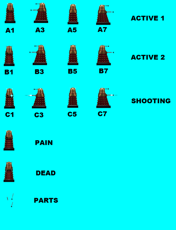 Dalek sprites for my Doctor Who game - ZDoom