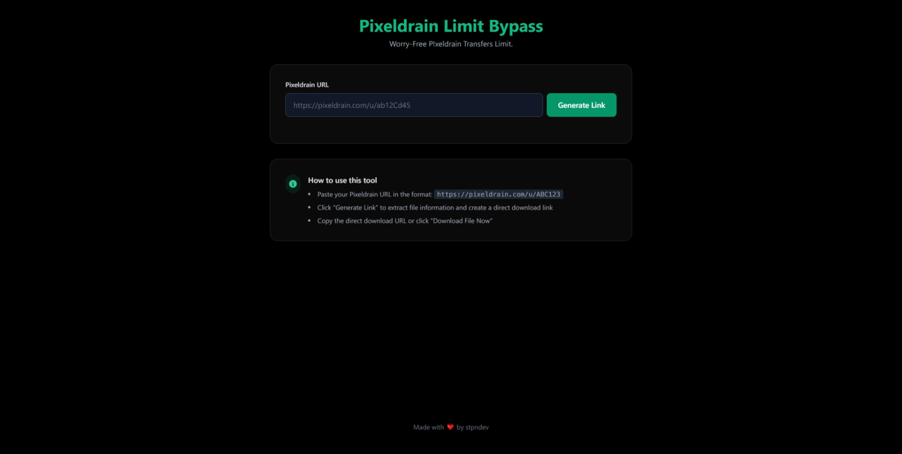 GitHub - thecapt1917/pixeldrain-bypass-limit: Bypass pixeldrain download limit
