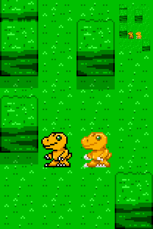 LCD, tiny VPet Agumon sprite, A or B? (Left or Right?) : r/digimon