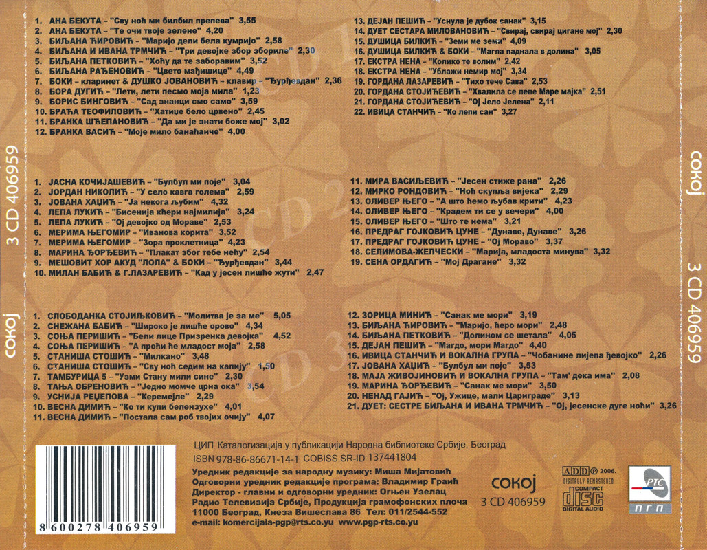Leti, leti pesmo moja mila 2006 CD zadnja — Postimages