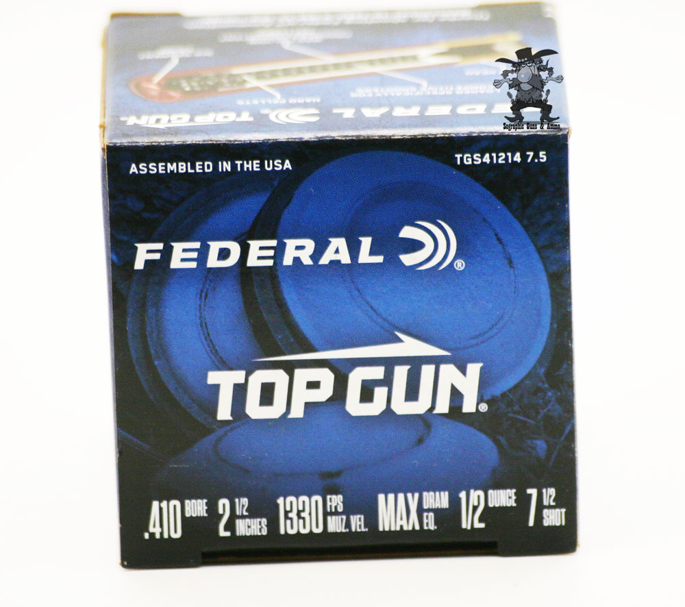 FEDERAL TOP GUN .410 SHOTSHELLS 4x25 Rd Boxes No.7 ½ .50 oz 2.5" 100 ...