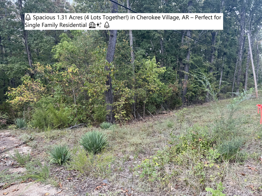 🌲 1.31 Acres (4 Lots Together) in Cherokee Village, AR 🏡 Perfect for ...