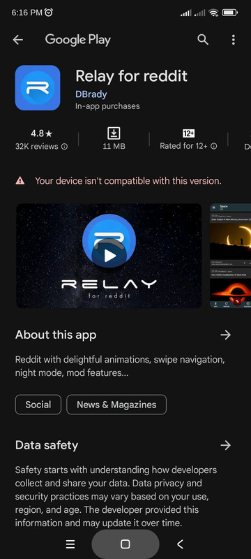 Cant install Relay from store while subscribed : r/RelayForReddit