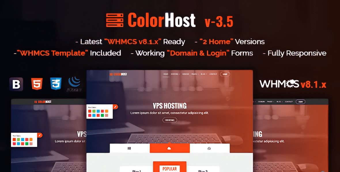 ColorHost - Responsive HTML5 Web Hosting And WHMCS Template – Bliter GPL