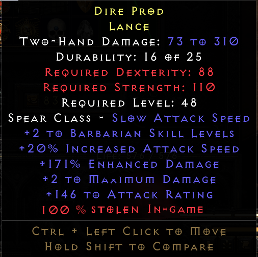 Gg Stolen Lance Top 1 - Topic - d2jsp