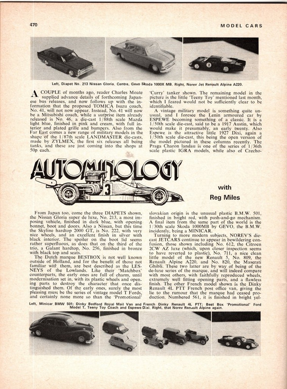 Model Cars - November 1972 | SlotForum