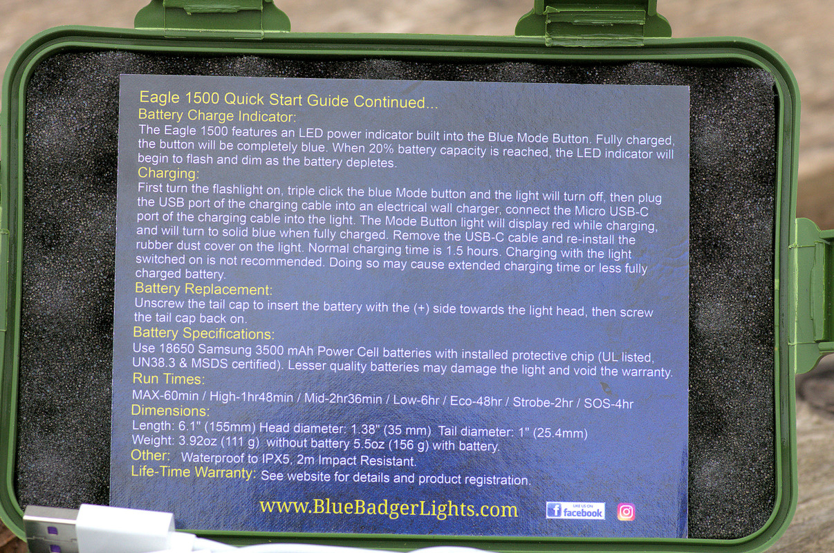 (Review) Blue Badger Lights - Eagle 1500 - 18650 Flashlights ...