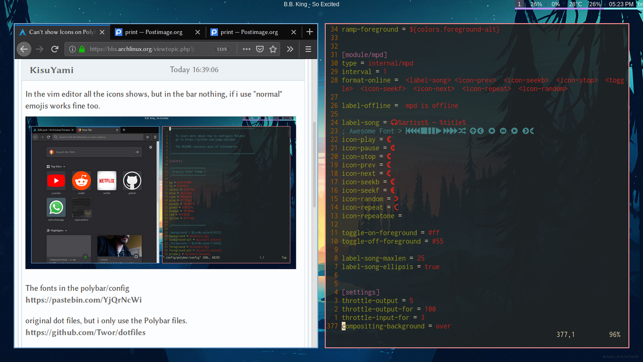 Can't show Icons on Polybar / Newbie Corner / Arch Linux Forums